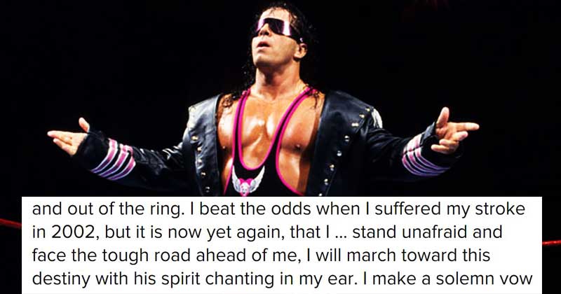 WWE Superstar Bret Hart Posts A Moving Message On Instagram Revealing ...