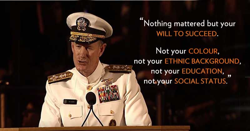 Powerful Speech By Former US Navy Admiral William H McRaven About Survival