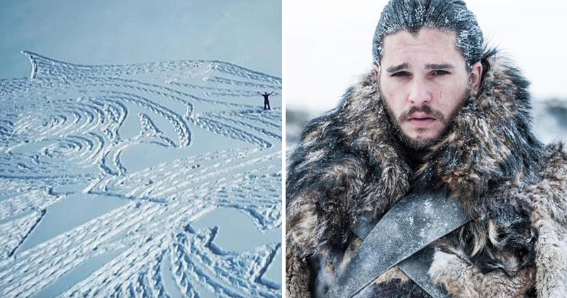 GOT Fan Created A Huge Stark Sigil In Snow And Its Better Than What The ...