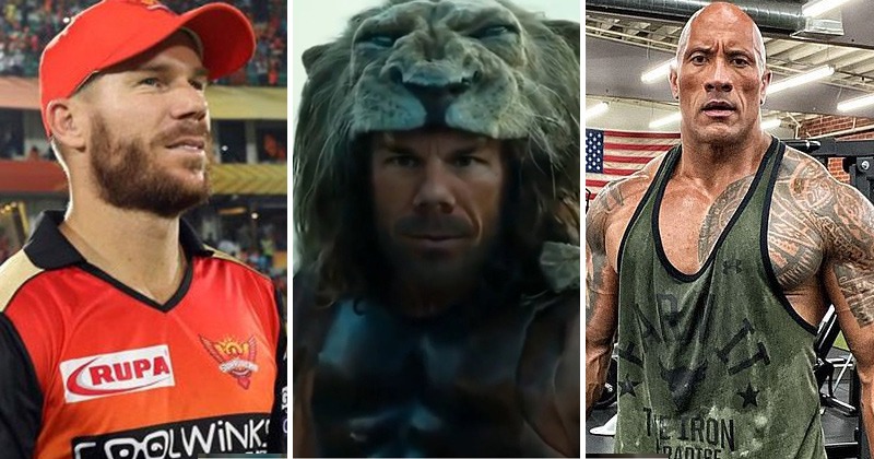 David Warner Steals Dwayne Johnson's Thunder By Morphing The Rock's ...