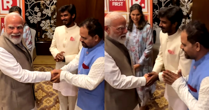 PM Narendra Modi Meets Panchayat's Banrakas And Vinod, Exchange Compliments